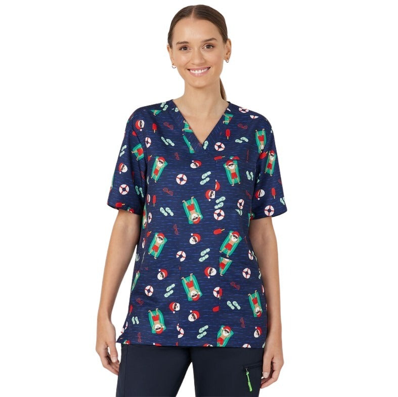 NNT CATRGK Festive Santa Pool Party Scrub Top – Coalface