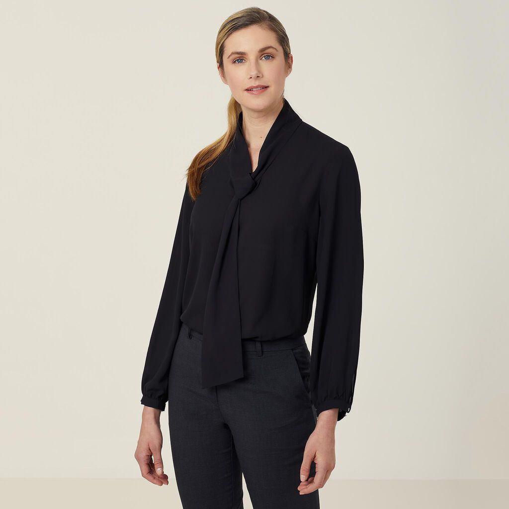 NNT CATUL2 Georgie Tie Neck Blouse – At The Coalface Workwear And Safety